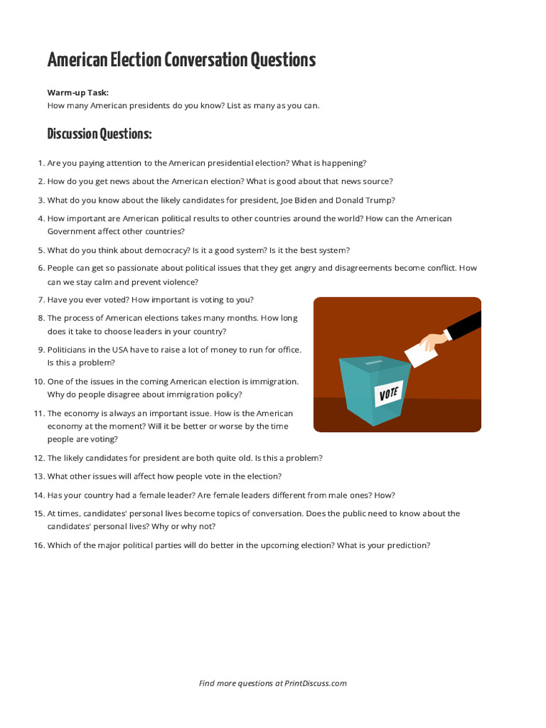 American Election Questions | PDF