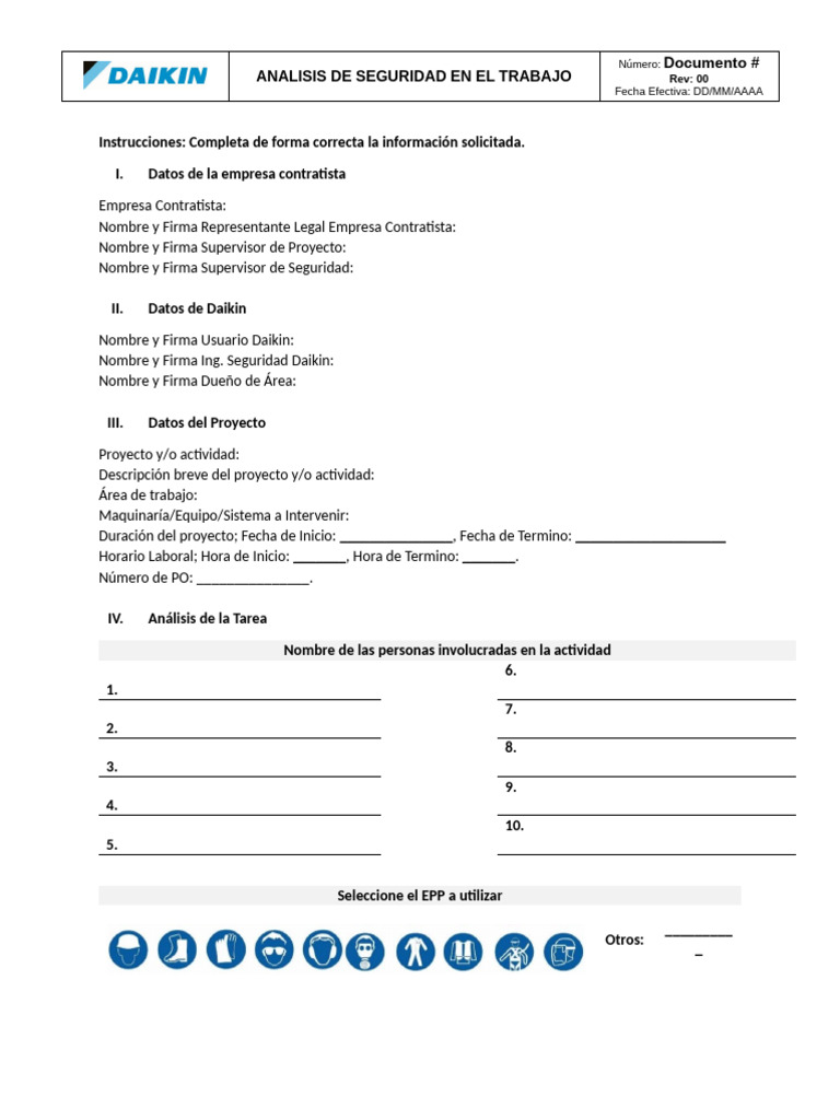 AST - Analisis de Seguridad de Trabajo | PDF