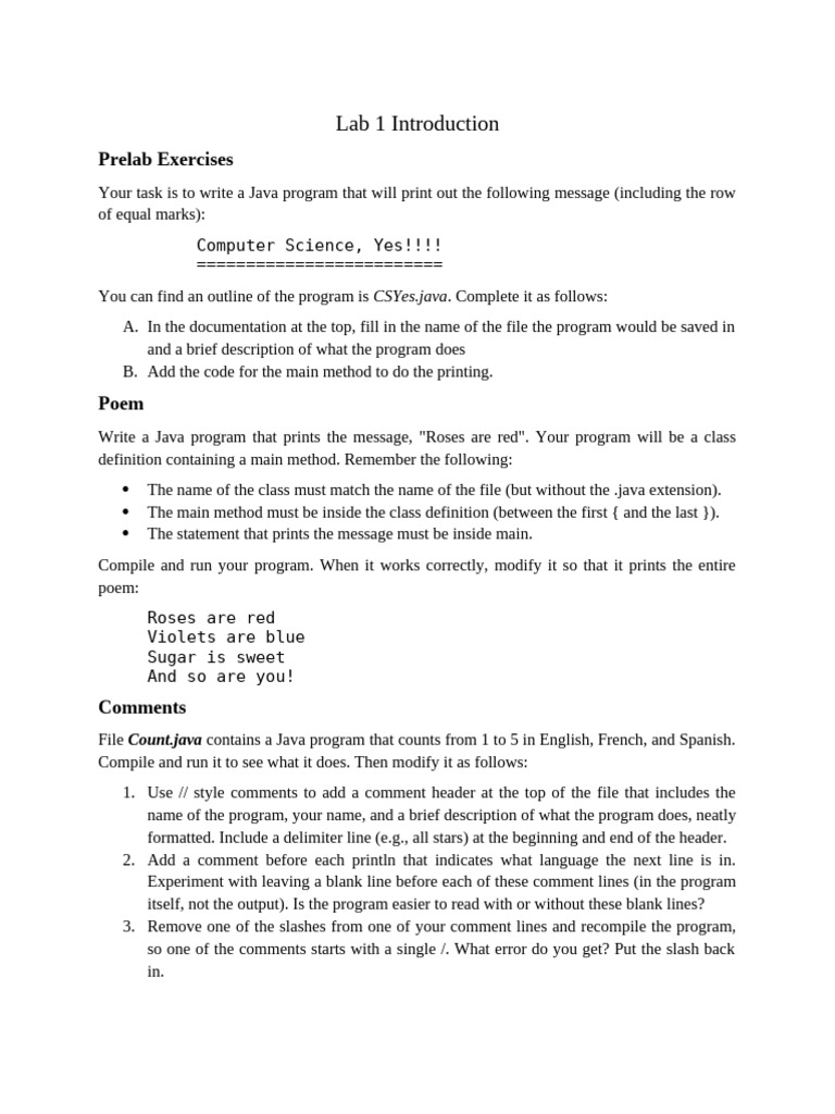 Lab 1 - Introduction OOP | PDF | Software Engineering | Software