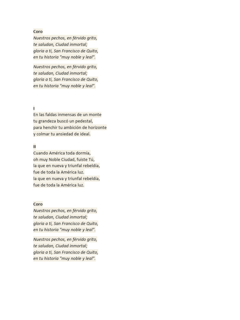 Himno A Quito | PDF