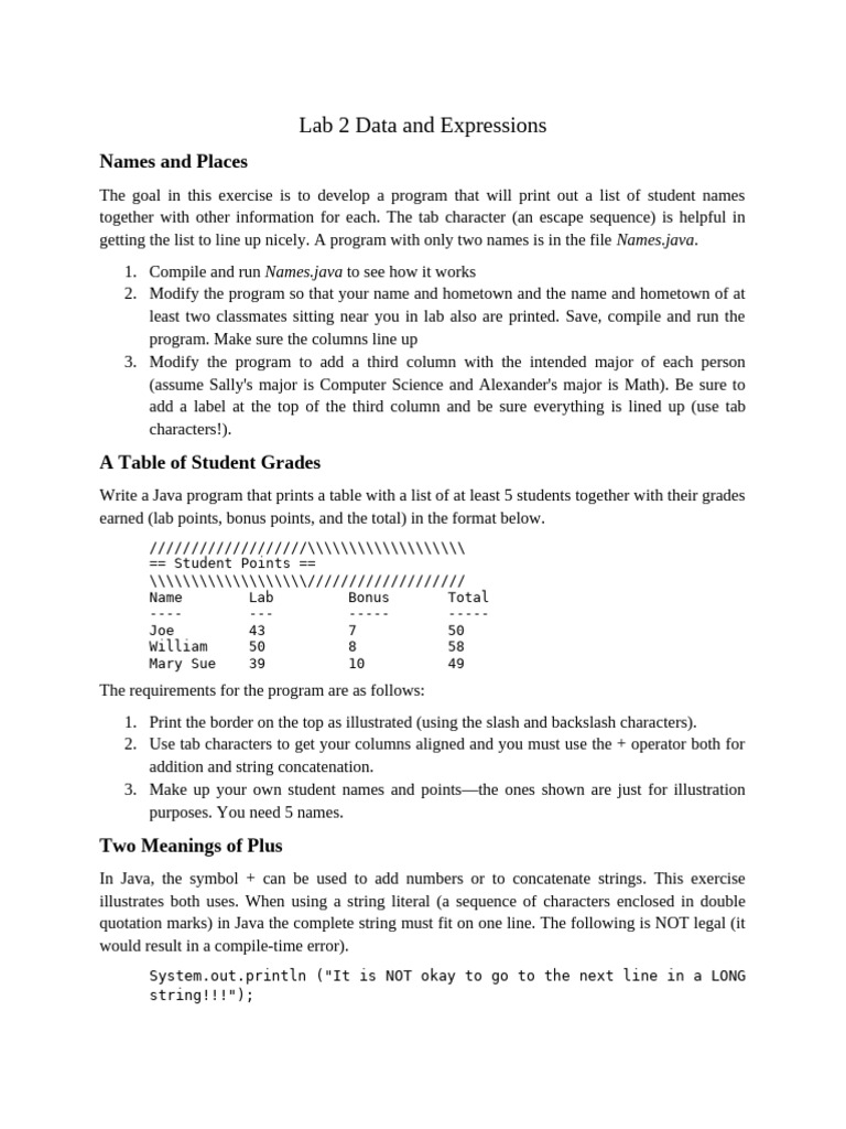 Java Programming Lab Guide Pdf Computer Program Programming 4000