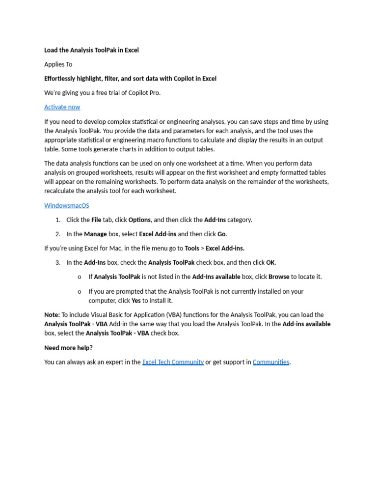 Analysis Toolpak In Excel Pdf 8229