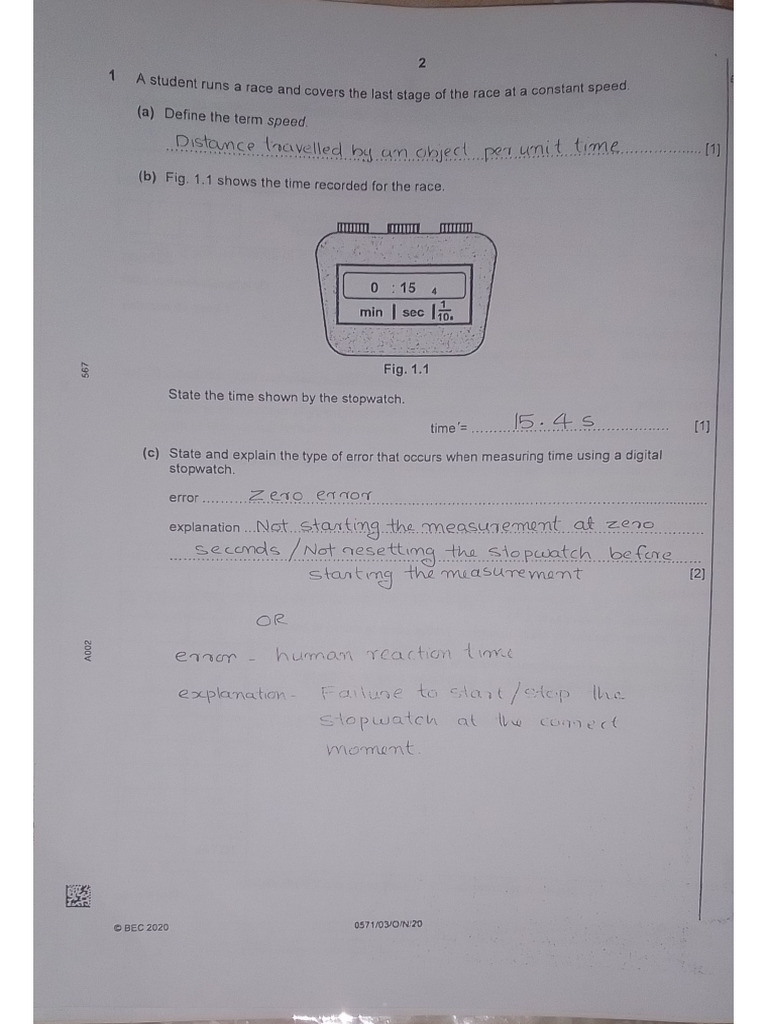Physics Paper 3 2020 Solutions | PDF