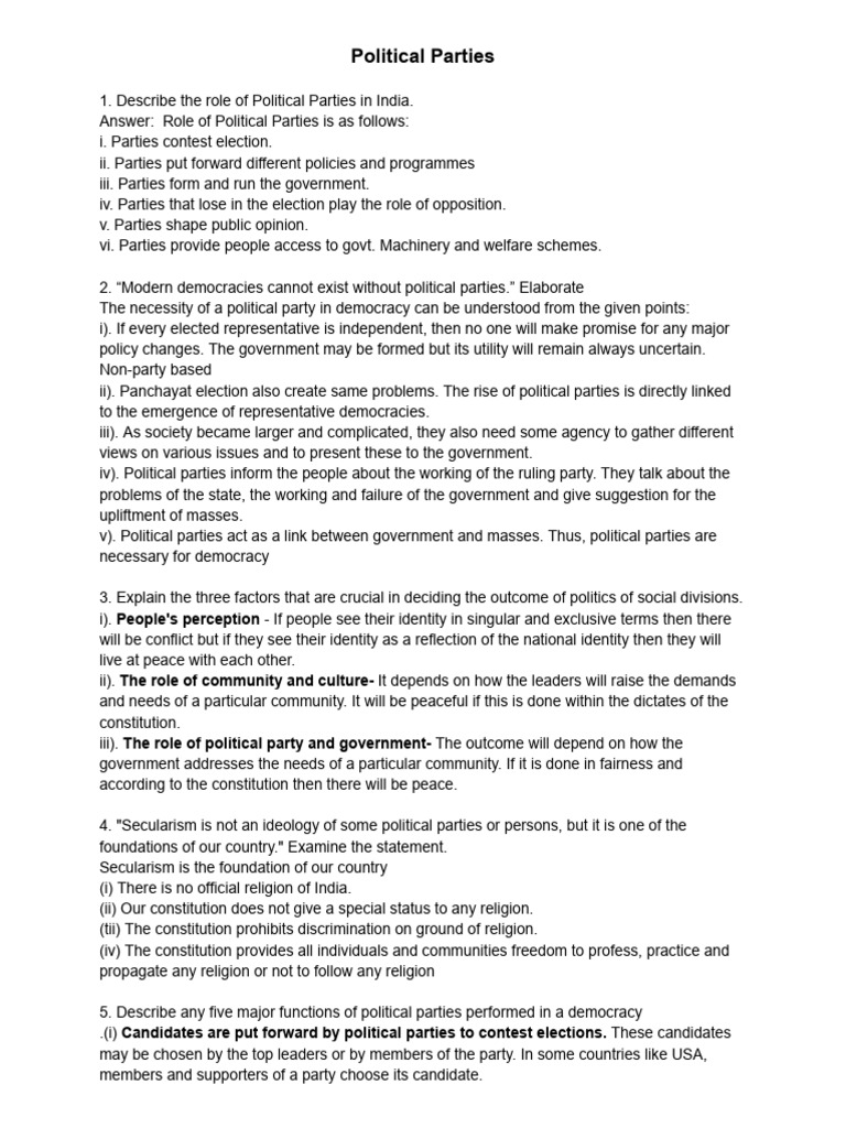 political parties | PDF | Political Parties | Elections