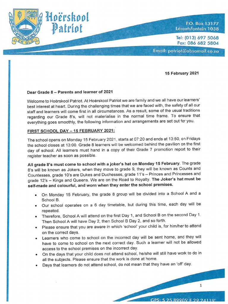 English Letter Grade 8 | PDF