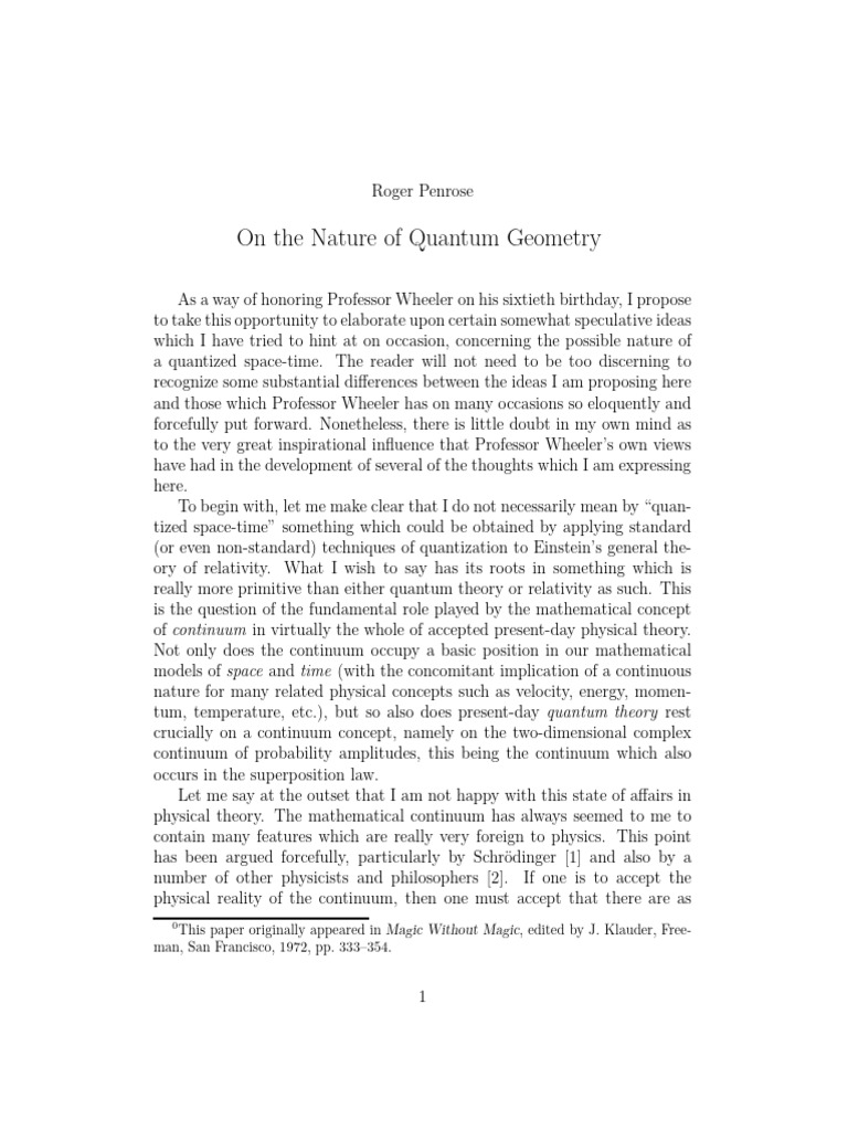 Quantum Geometry and Combinatorial Space | PDF | Mathematical Analysis ...