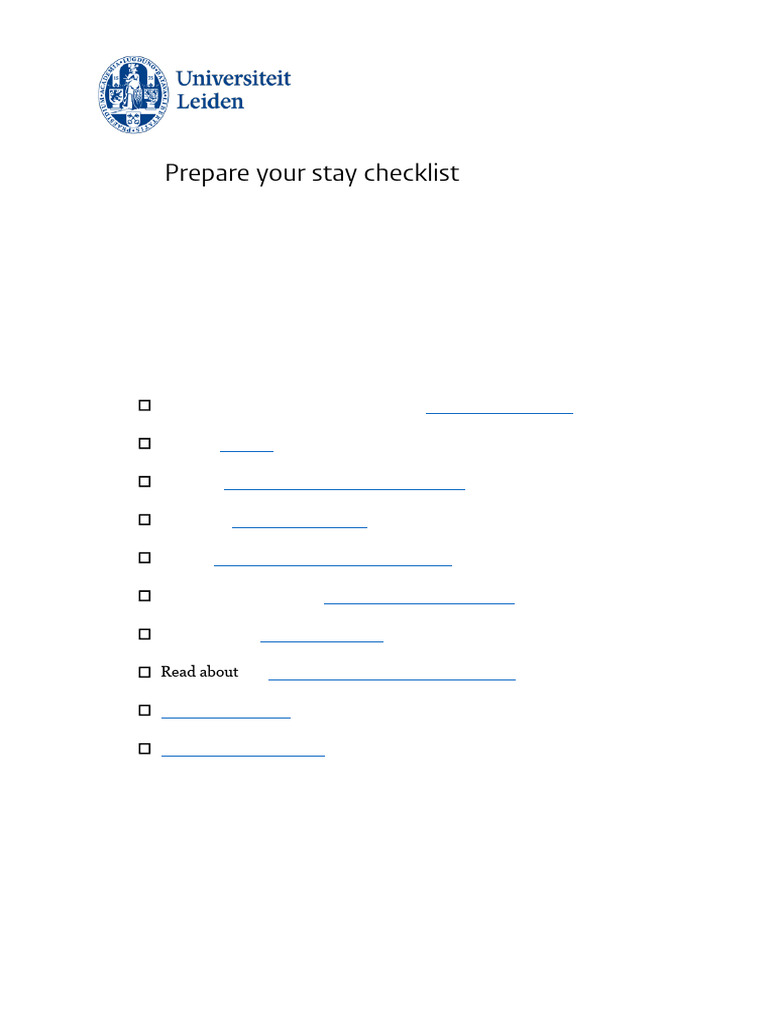 Prepare Your Stay Checklist | PDF