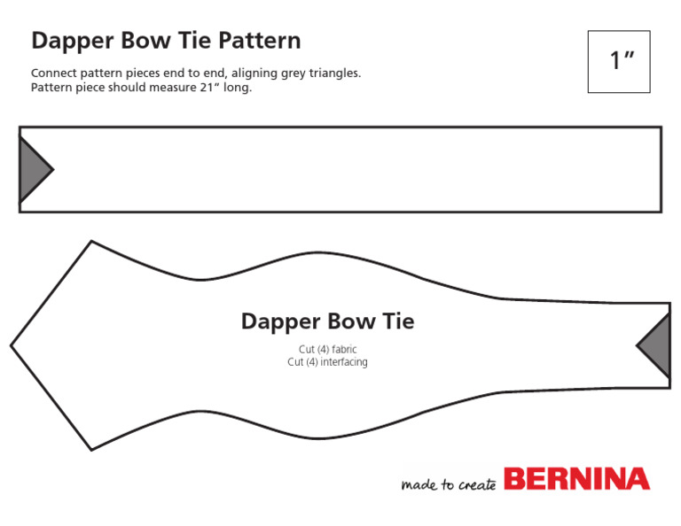 Dapper Bow Tie Pattern Piece | PDF