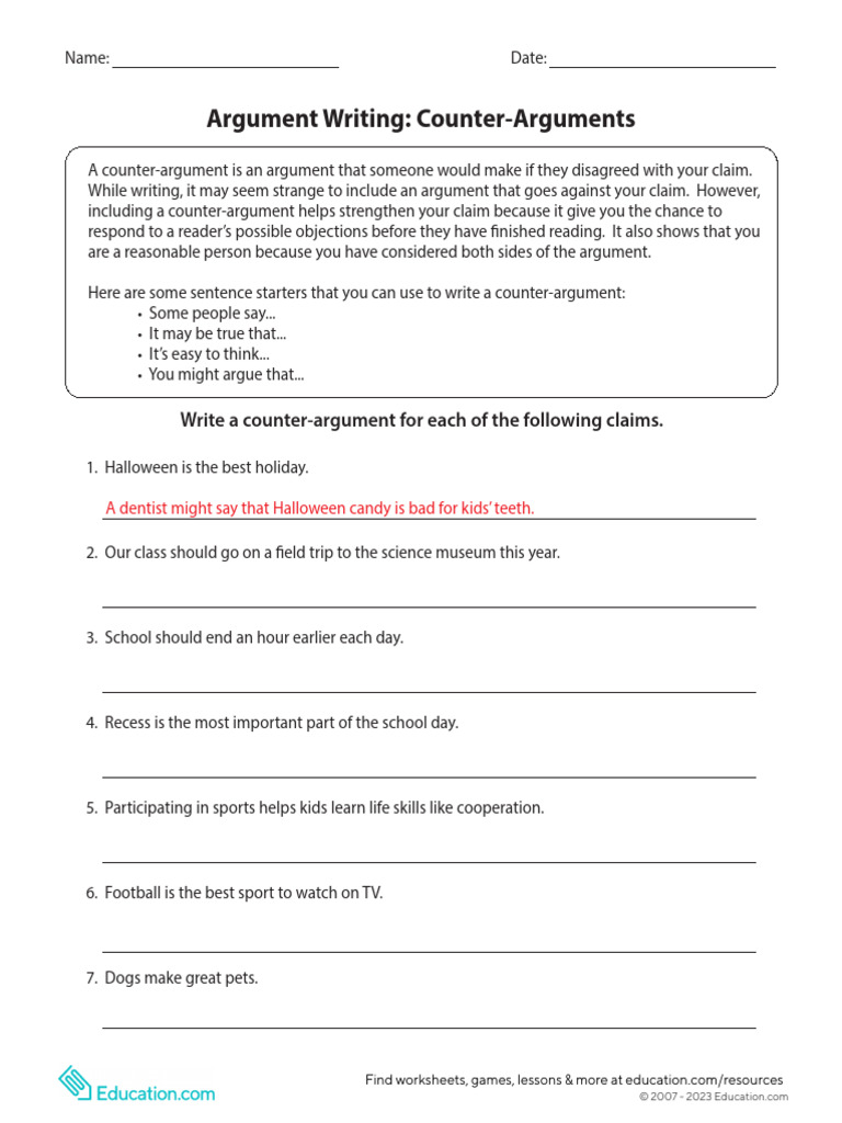 Annotated-Counter Argument Practice | PDF
