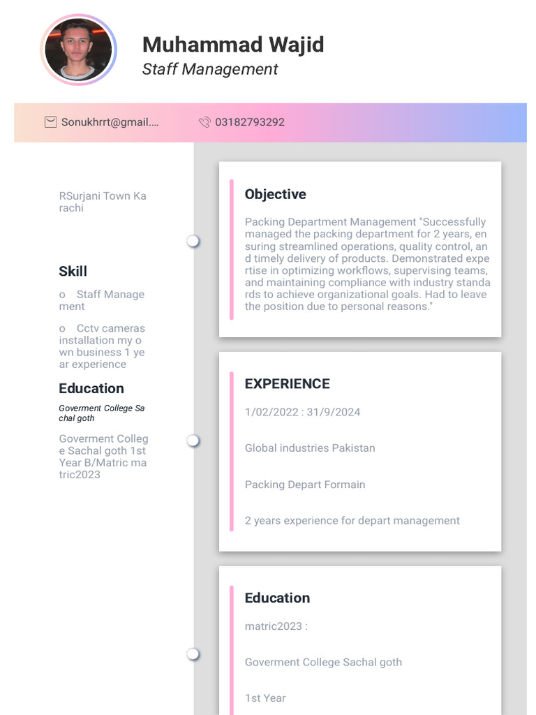 Career Profile: Muhammad Wajid | PDF