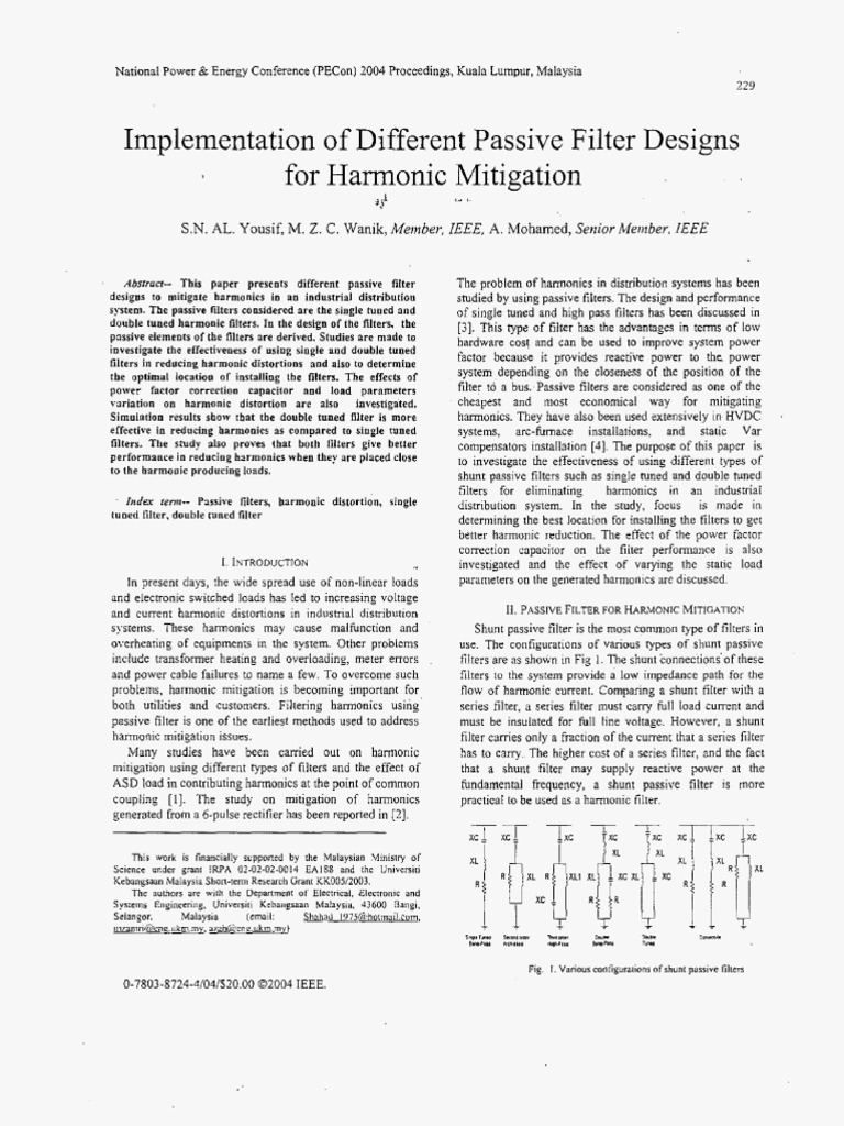 Passive Filter Designs for Harmonics | PDF | Electronic Filter | Capacitor