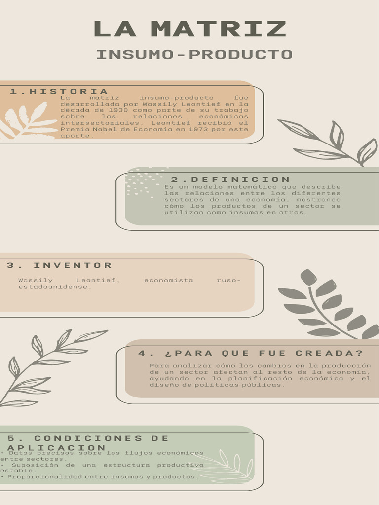 Infografía Matriz Insumo Producto | PDF | Matriz (Matemáticas) | Economias