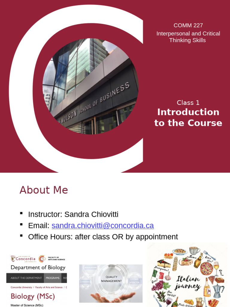 COMM 227 Class 1 Slides-Course Introduction Claim and Evidence For Post MS Teams W2025 | PDF ...