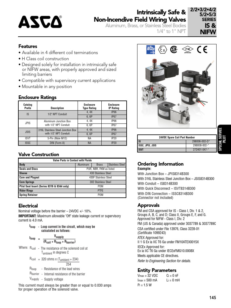 ASCO 8327 Series Solenoid Valves Overview | PDF | Valve | Pipe (Fluid ...