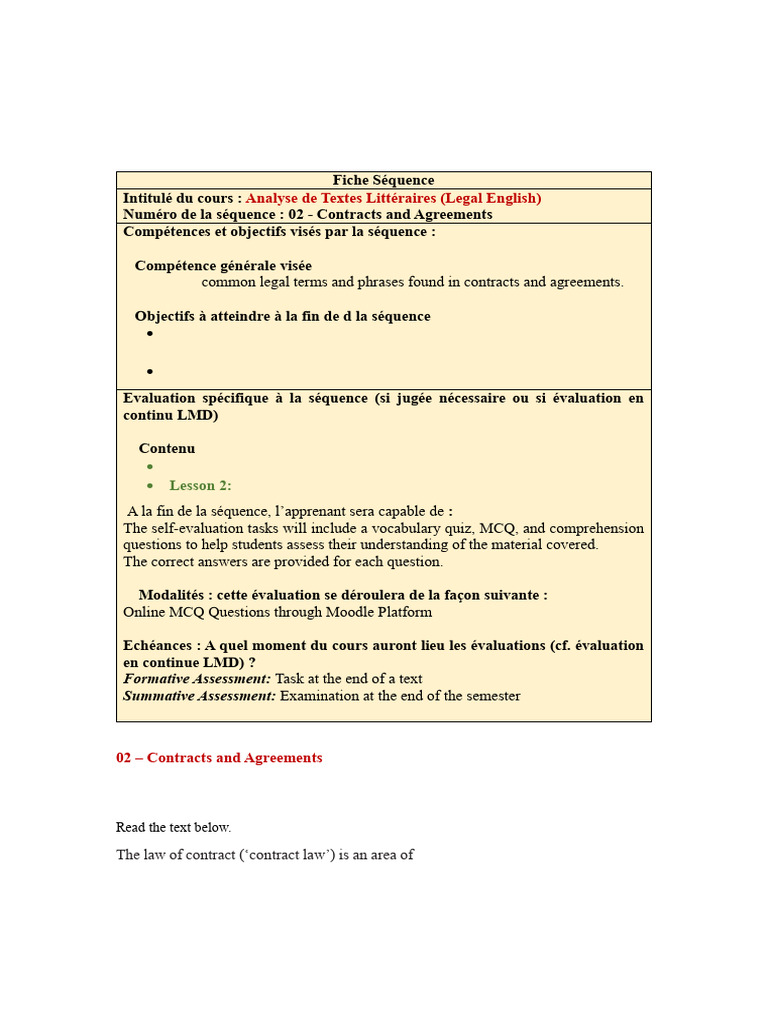 Séquence 02 Contracts and Agreements | PDF | Franchising | Legal Remedy