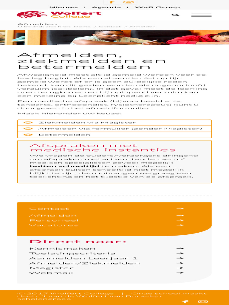 Afmelden - Wolfert College | PDF