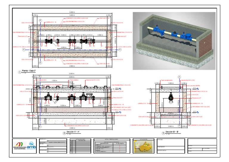 CAJA DE CENTRO DE MEDICION - 3 PULG - DETALLE | PDF