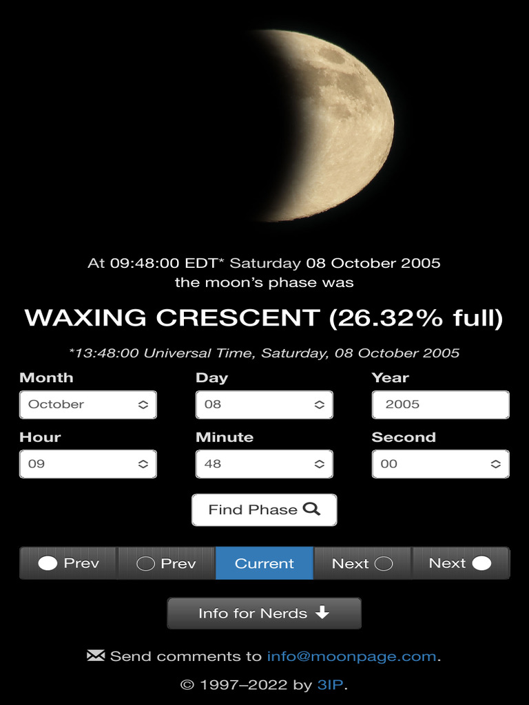 Moon Phase on October 8, 2005 | PDF