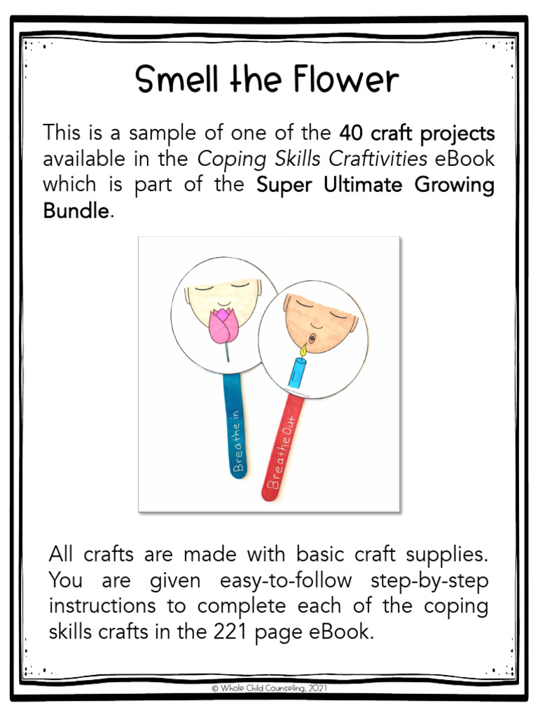 Smell The Flower Freebie Whole Child Counseling | PDF