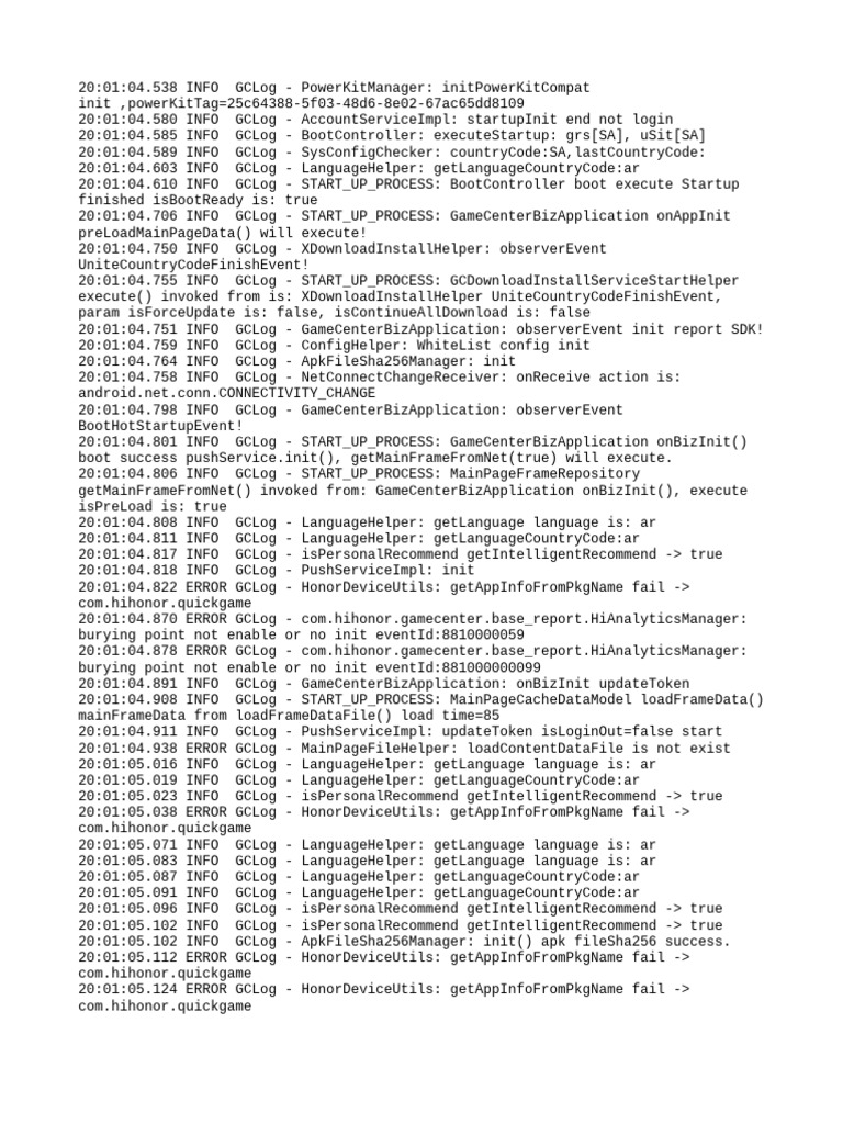 GameCenter Startup Log Analysis | PDF | Software | World Wide Web