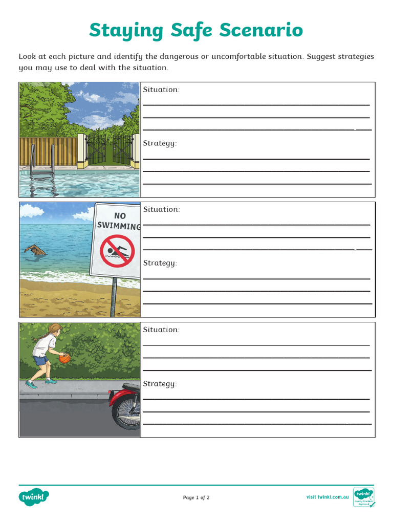 Au t2 P 39 Staying Safe Scenario Activity Sheets English - Ver - 2 ...