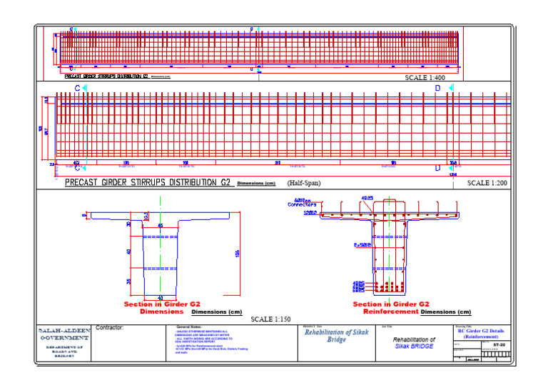 Girder G2 Reinforcement Dimensions Guide | PDF | Structural Engineering ...