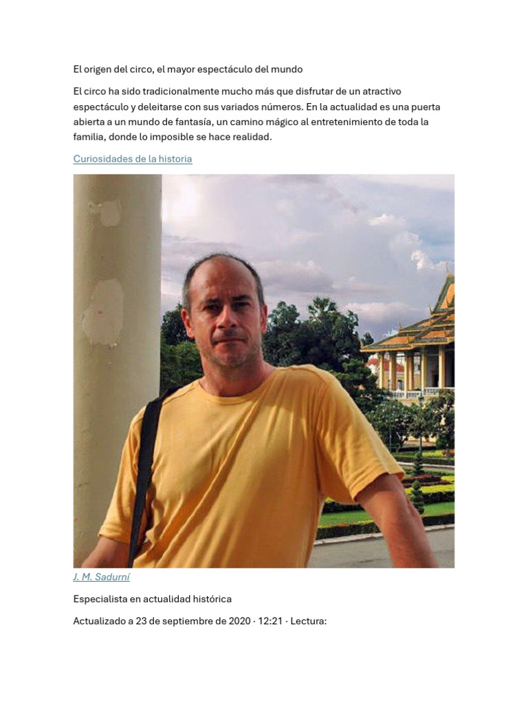 Orígenes del circo moderno | PDF | Circo | Entretenimiento