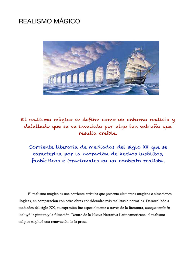 Características del Realismo Mágico | PDF | Literatura latinoamericana ...