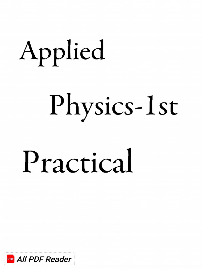 App. Physics-1st Practical File | PDF