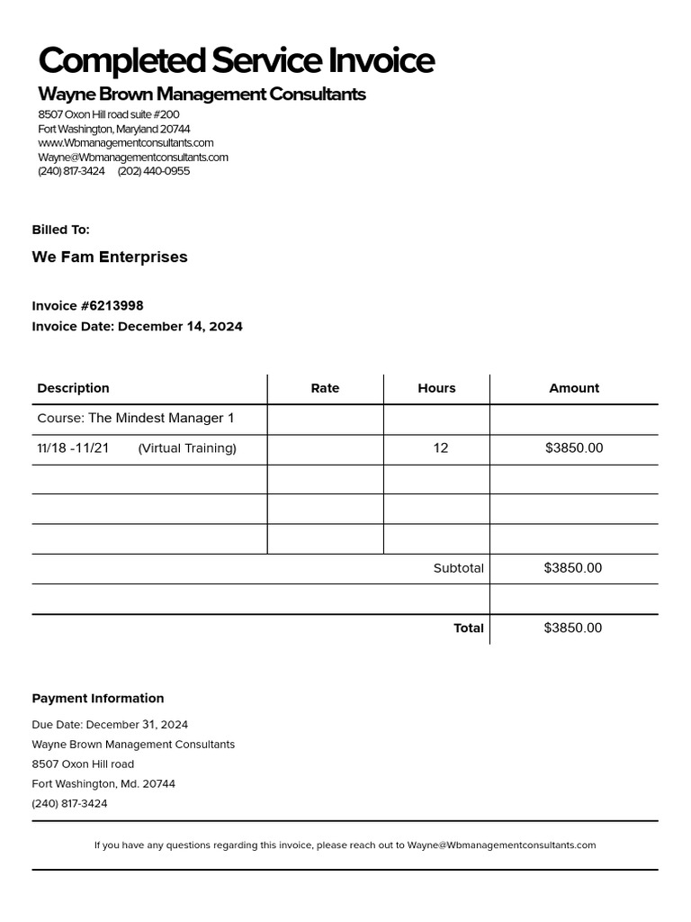 November's Invoice We Fam | PDF