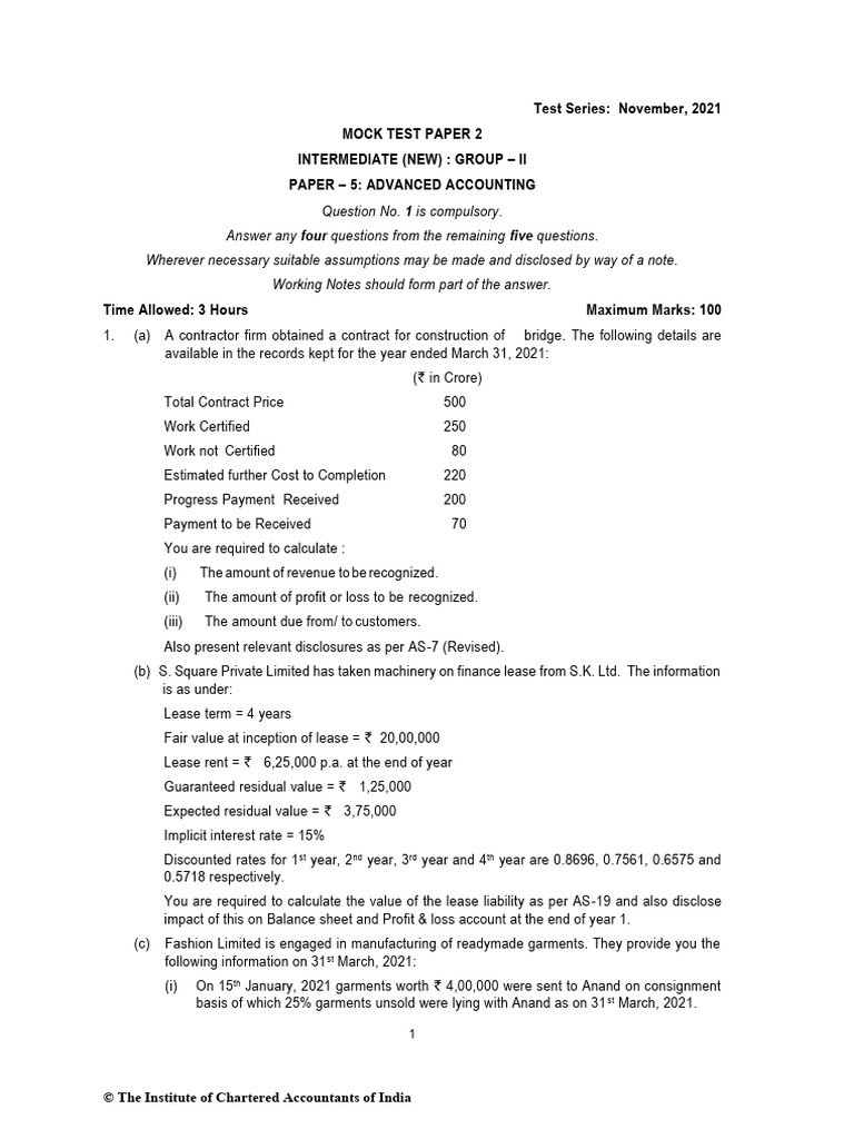 Adv Acc Q MTP2 Inter Nov21 | PDF | Book Value | Equity (Finance)