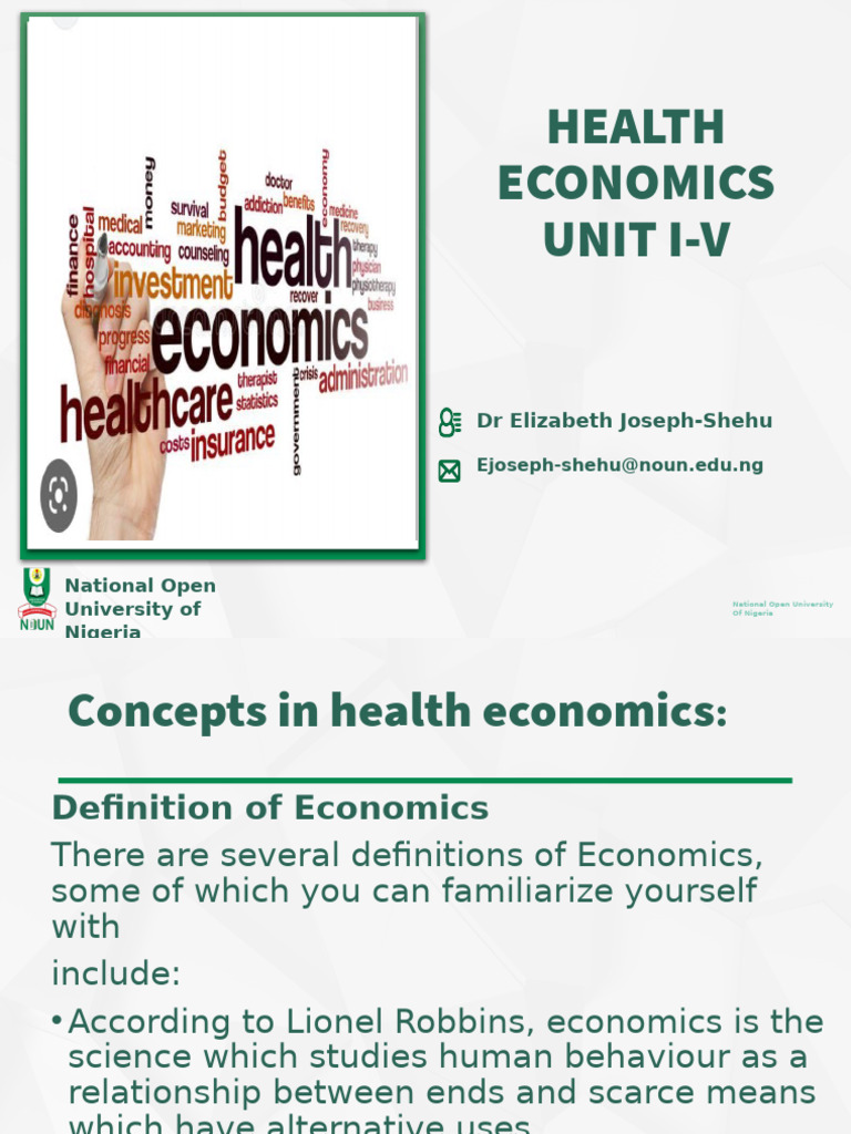 Introduction to Health Economics Concepts | PDF | Demand | Gross ...