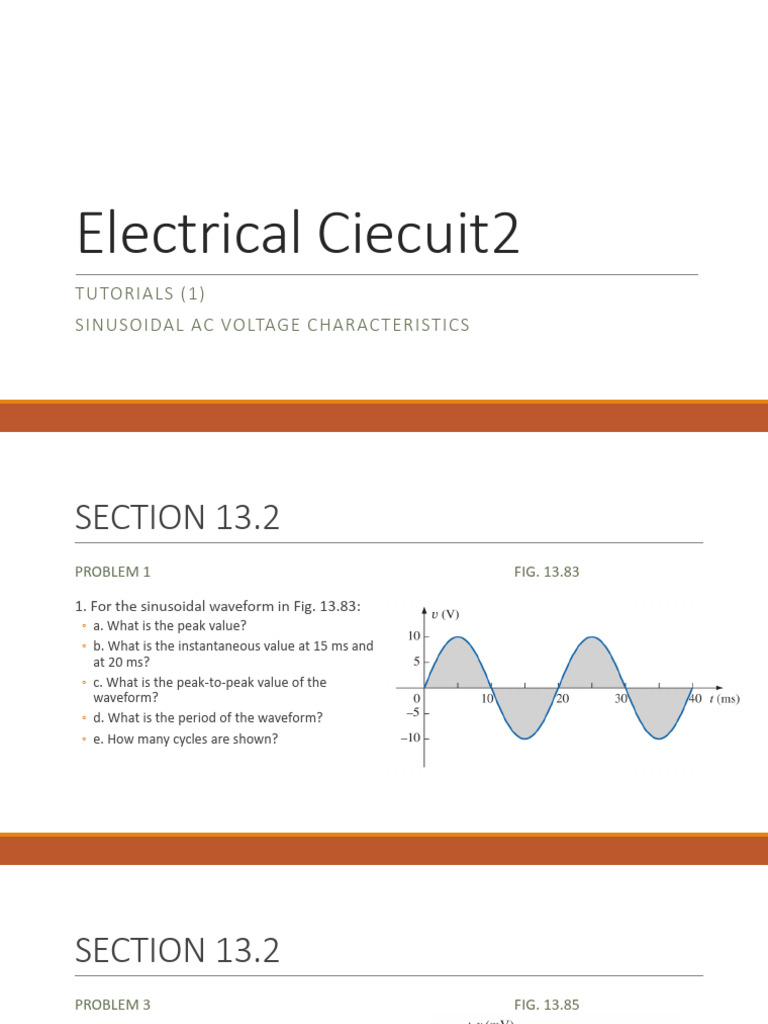 Electrical Ciecuit2_tutorial1 | PDF | Amplitude | Hertz