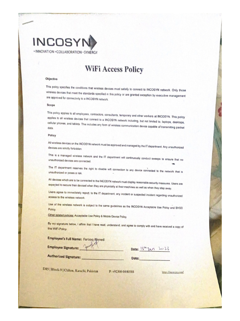 WiFi Access Policy | PDF