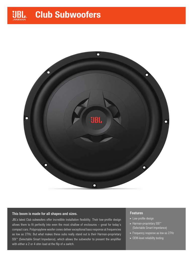 Specification Sheet Club-Slim-Subs (English) | PDF | Electronics | Electricity