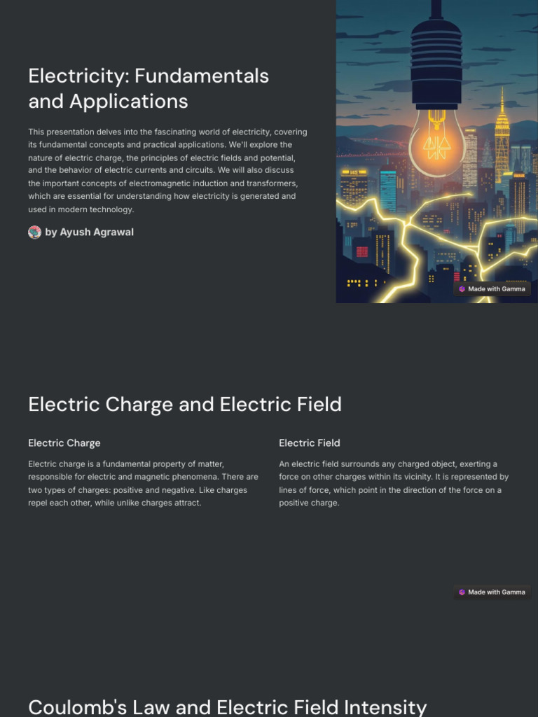 Electricity Fundamentals and Applications | PDF | Electric Field ...