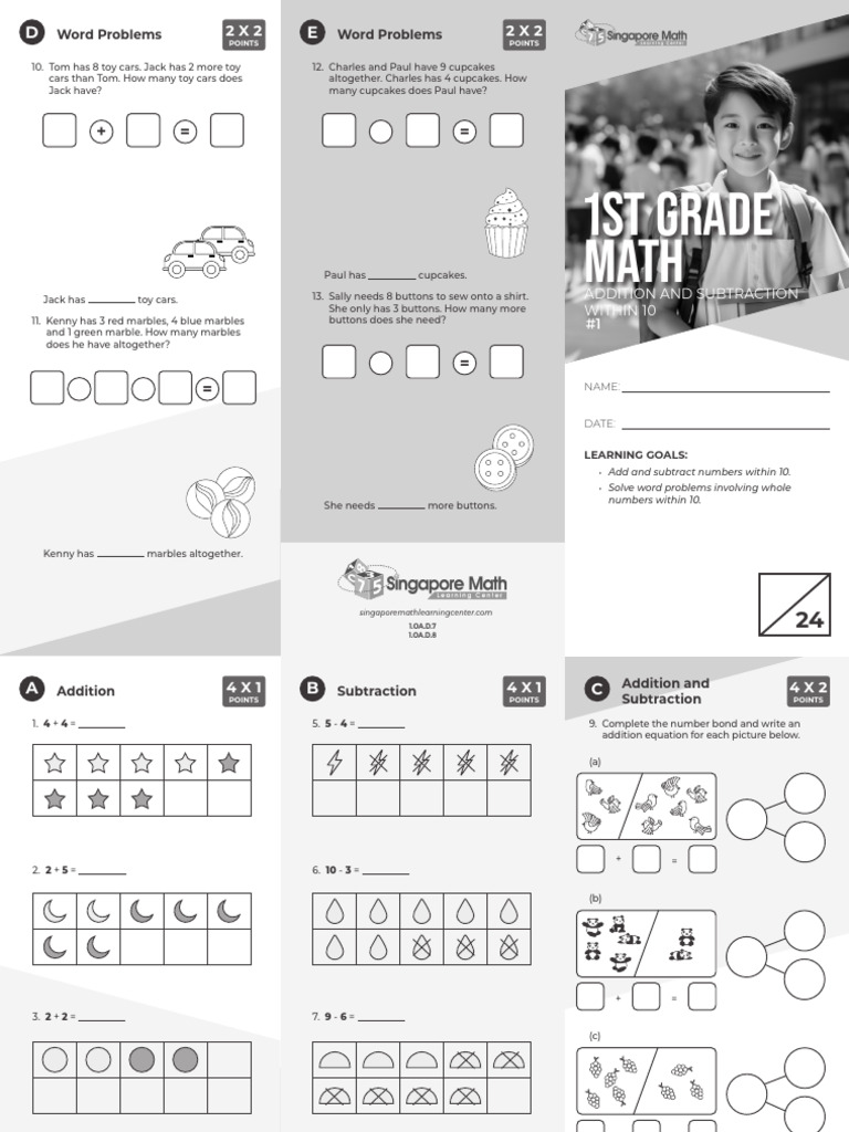 G1 Addition and Subtraction Within 10 #1 | PDF | Mathematics