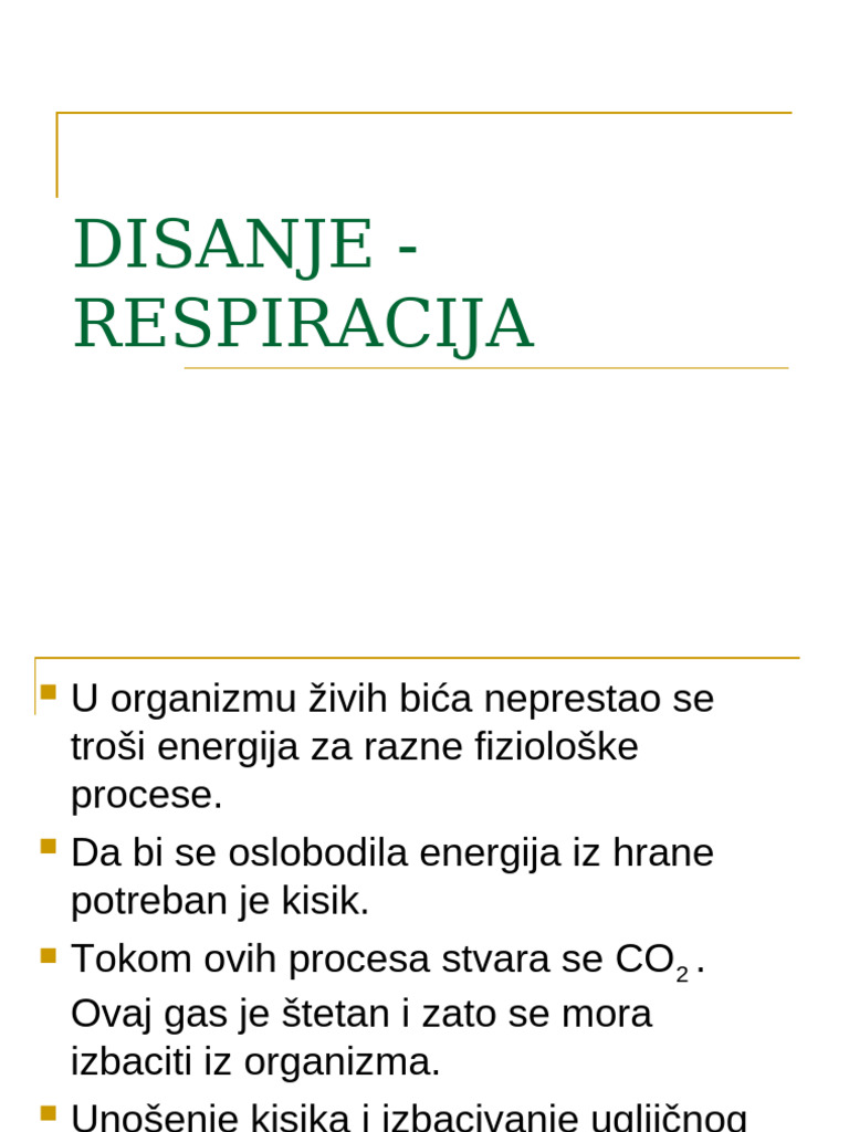 Disanje Respiracija | PDF