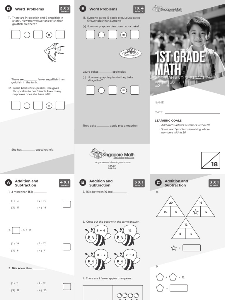 G1 Addition and Subtraction Within 20 #2_ | PDF | Baked Goods
