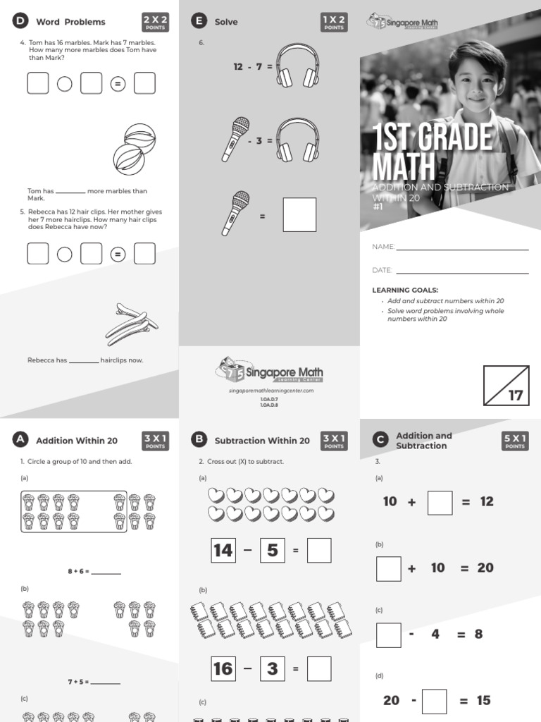 G1 Addition and Subtraction Within 20 #1 | PDF | Mathematics