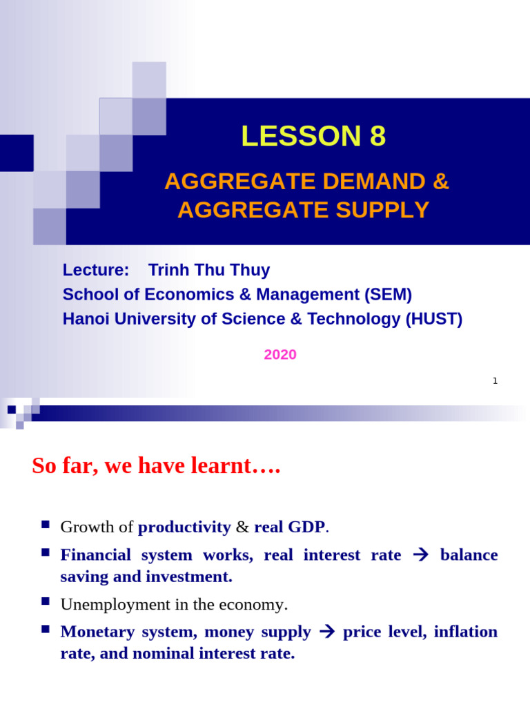LESSON 8 - 1 Aggregate Demand and Aggregate Supply | PDF | Aggregate ...