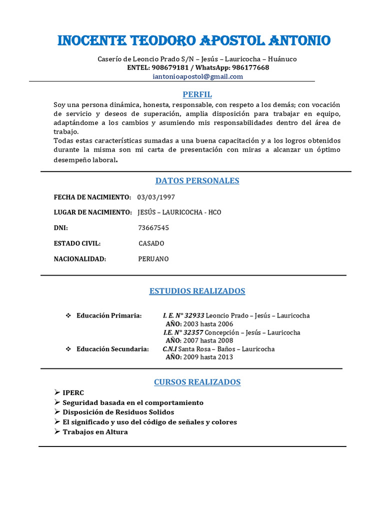 Antonio CV Obras C | PDF