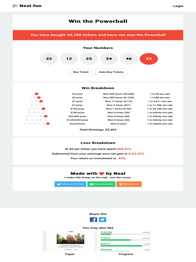 Powerball Simulation on Neal.fun | PDF