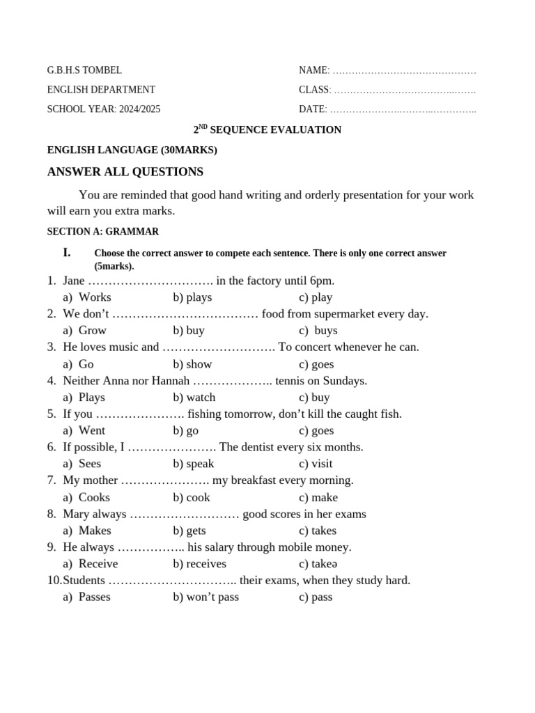 2nd Sequence 2024 2025 Academic Year | PDF | Linguistics