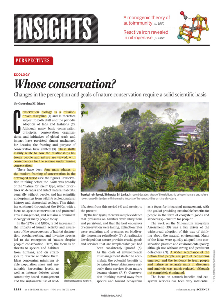 Mace 2014. Whose Conservation | PDF | Conservation Biology | Ecology