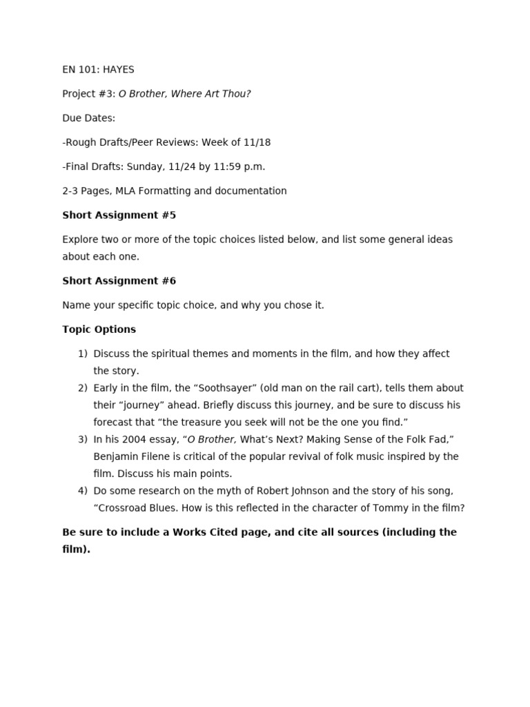 EN 101 Project #3 Fall 2024 | PDF