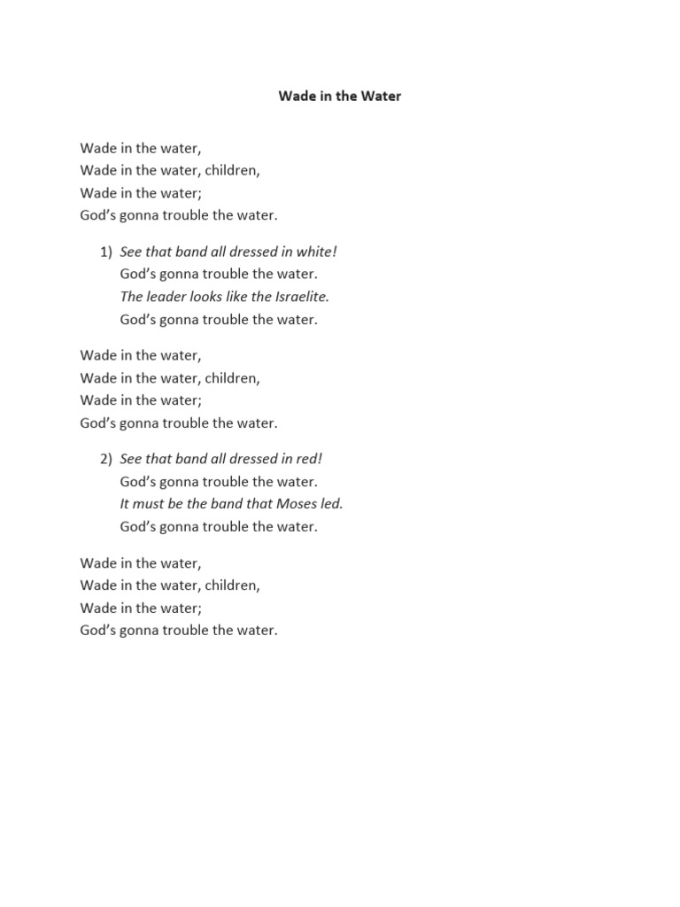 Wade in The Water - Lyrics | PDF