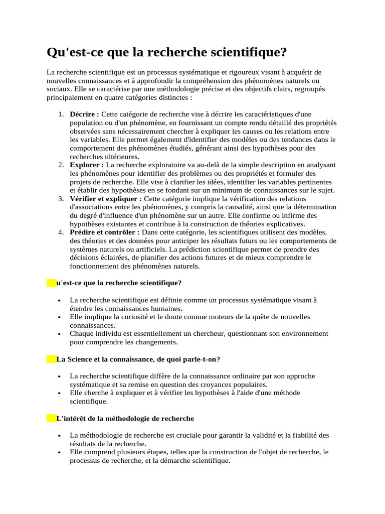 Comprendre la recherche scientifique | PDF | Science | Méthode scientifique