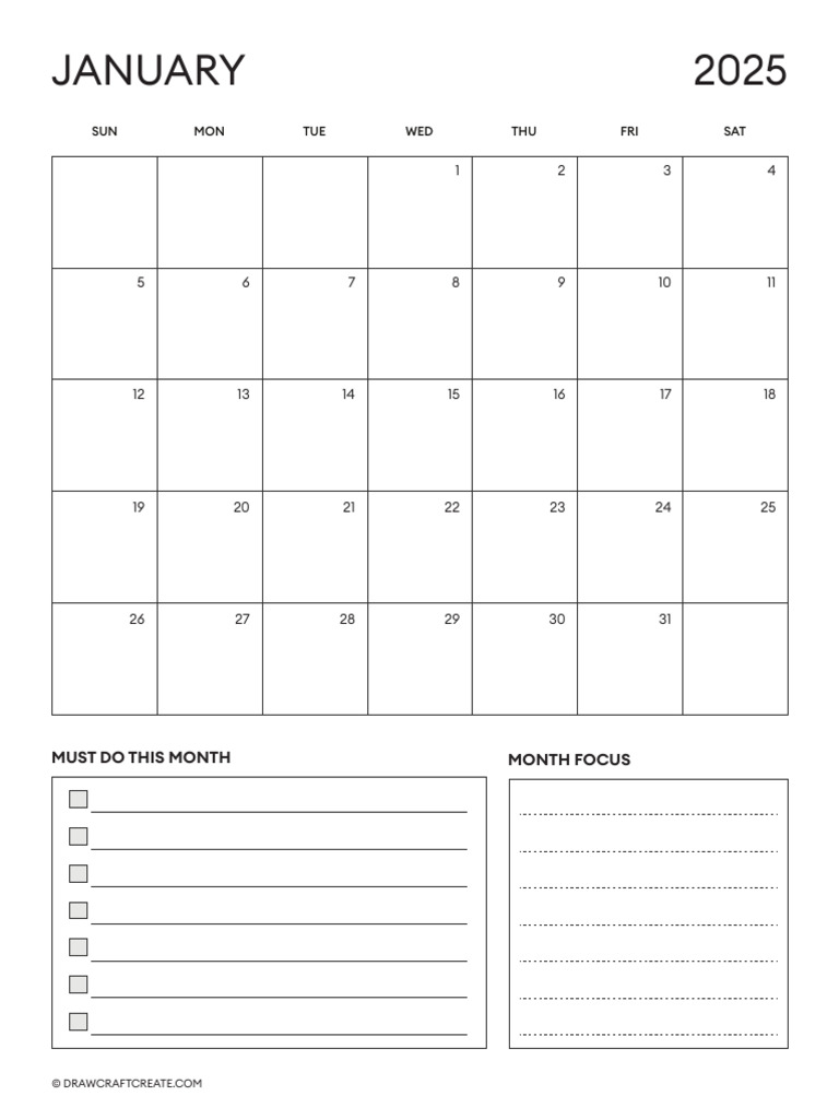 2025 Vertical Calendar Layout | PDF