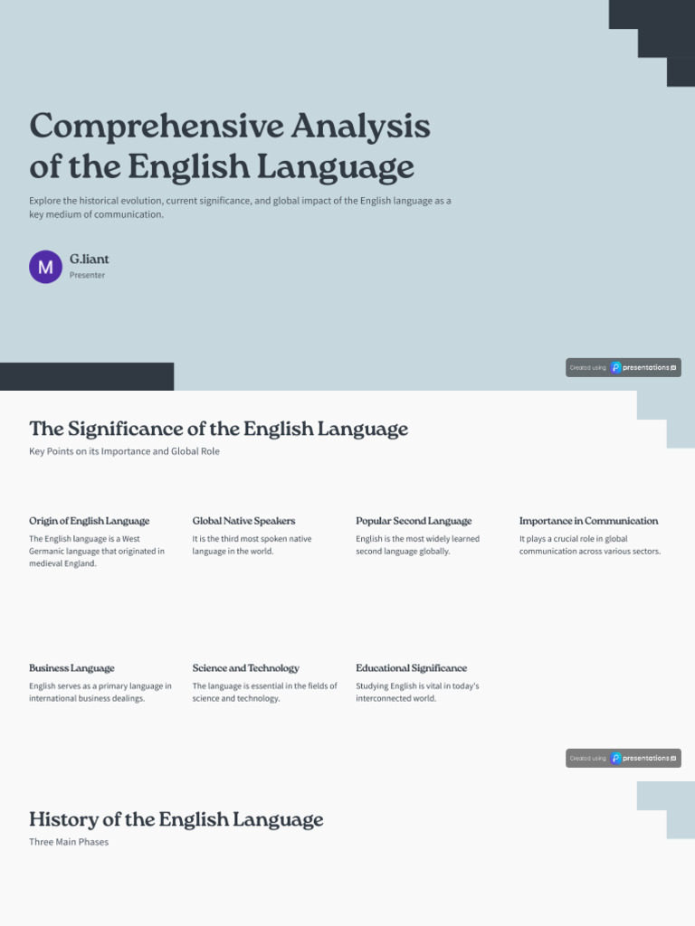 Comprehensive Analysis of English Language | PDF